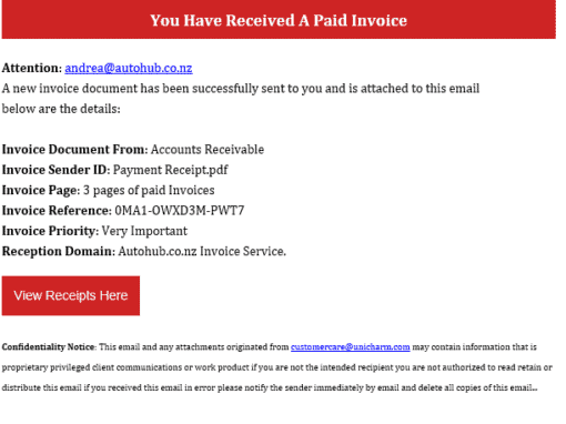 Customer Notice | Spam Emails | Autohub NZ
